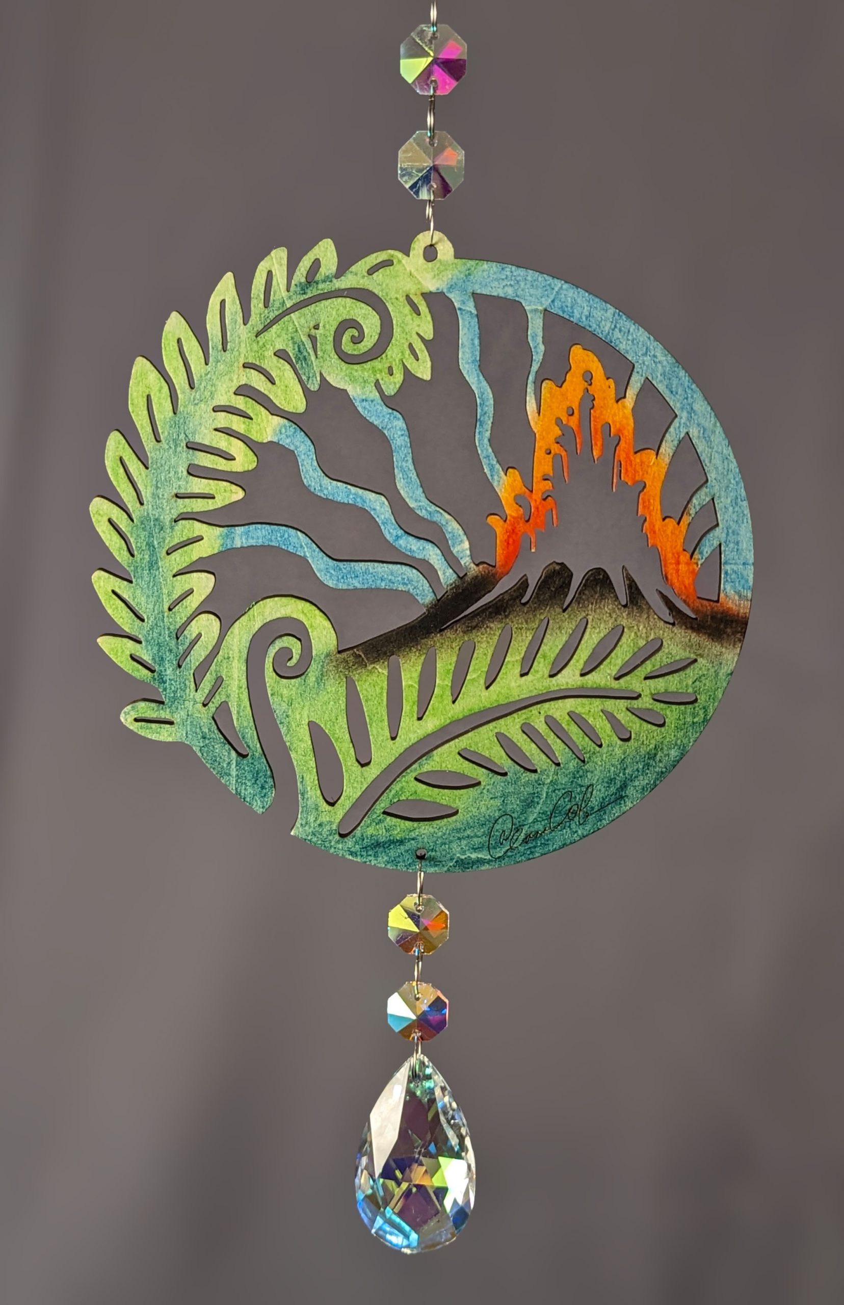 Volcano & Ferns Suncatcher - Arts of Aloha